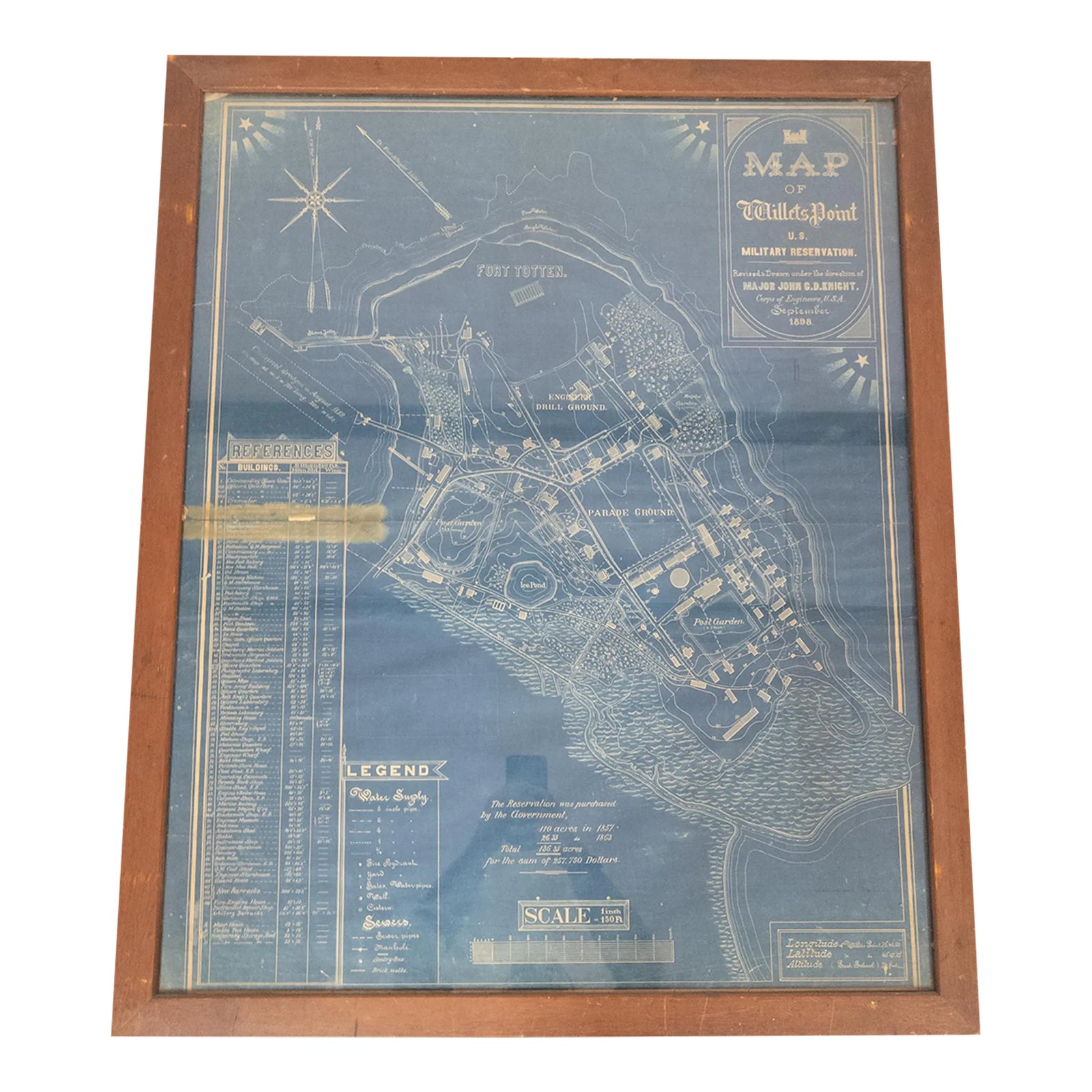 Late 19th Century Military Blueprint of Fort Totten in Willet's Point ...