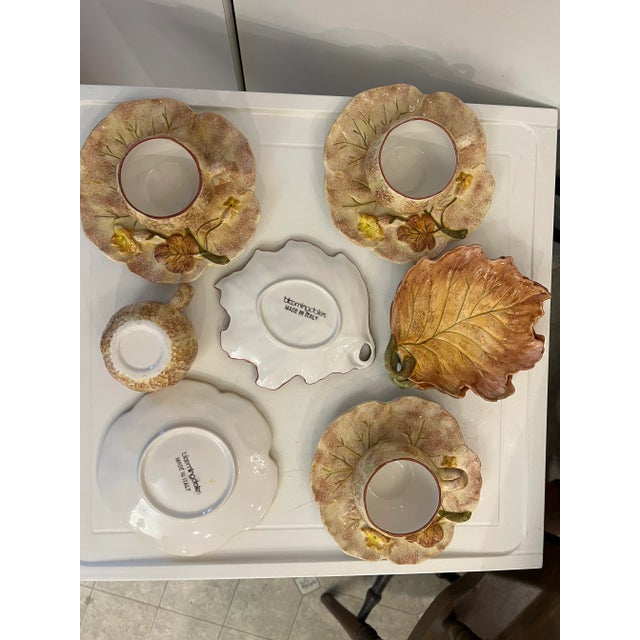 Vintage Fall Leaves Tea & Snack Plates Set- 12 Pieces | Chairish