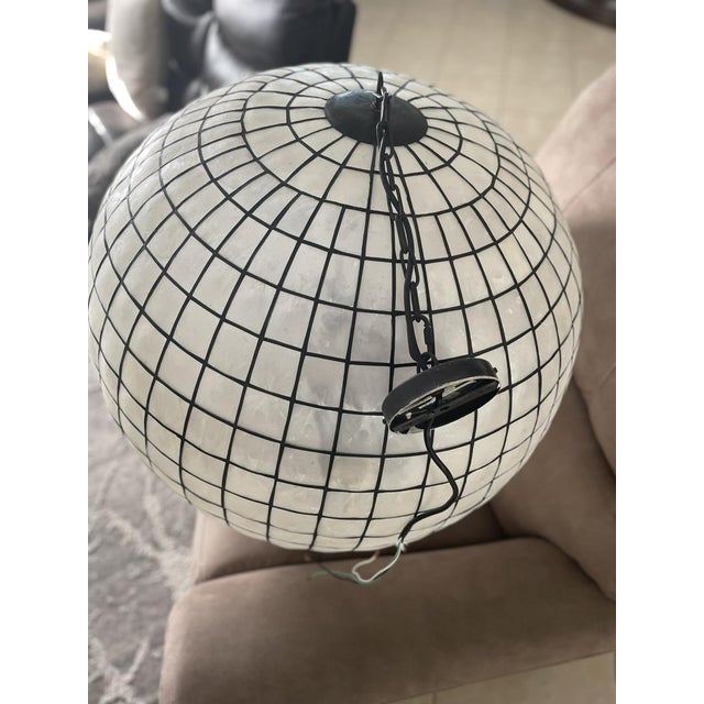 Capiz Shell Globe Pendant Light | Chairish