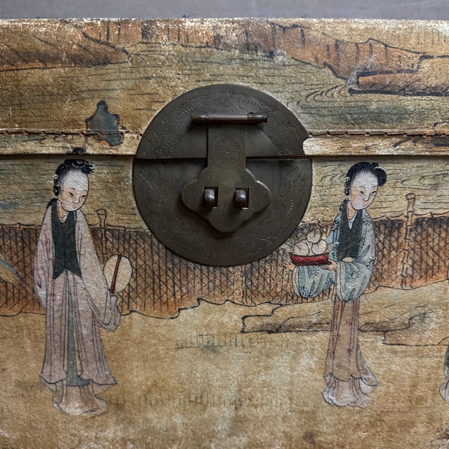 Antique Chinese Painted Trunk | Chairish