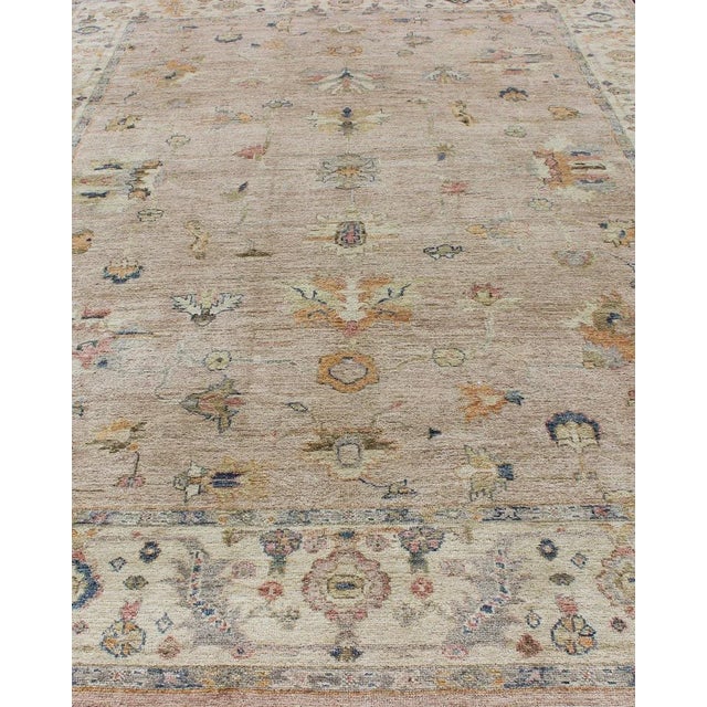 Keivan Woven Arts Angora Turkish Oushak Rug in Dusty Pink and Ivory ...