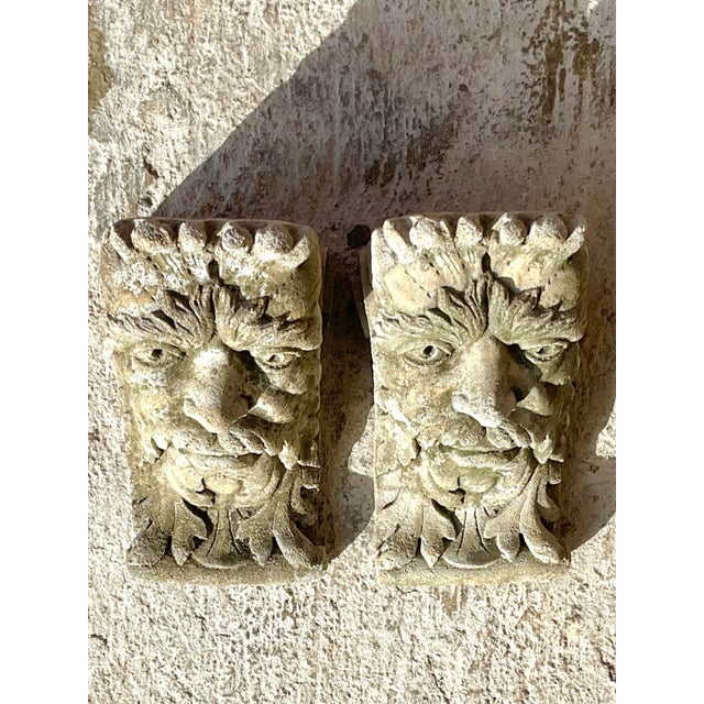 Vintage Intricate Cast Cement Wall Bracket Plinth - a Pair | Chairish