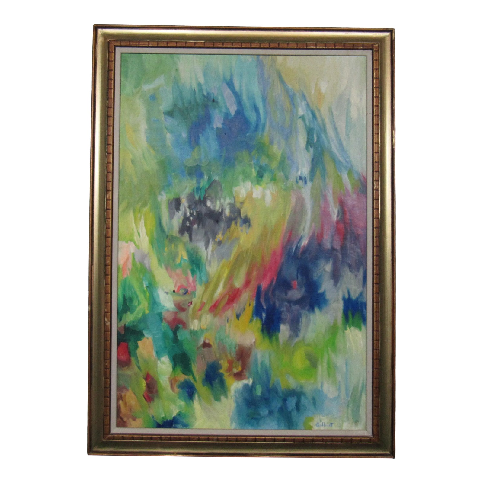 Colorful Framed Abstract Painting | Chairish