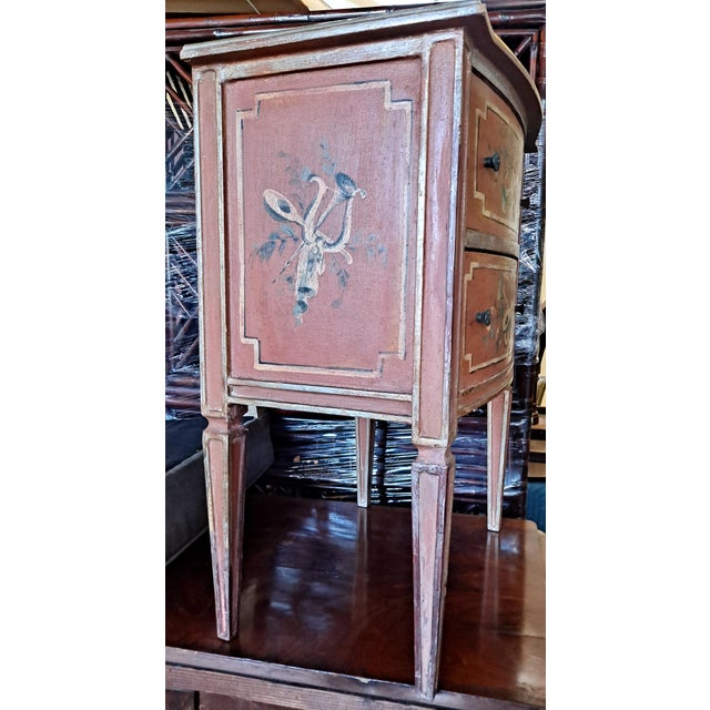 Pair of Italian Neoclassical Style Hand Painted Night Stands | Chairish