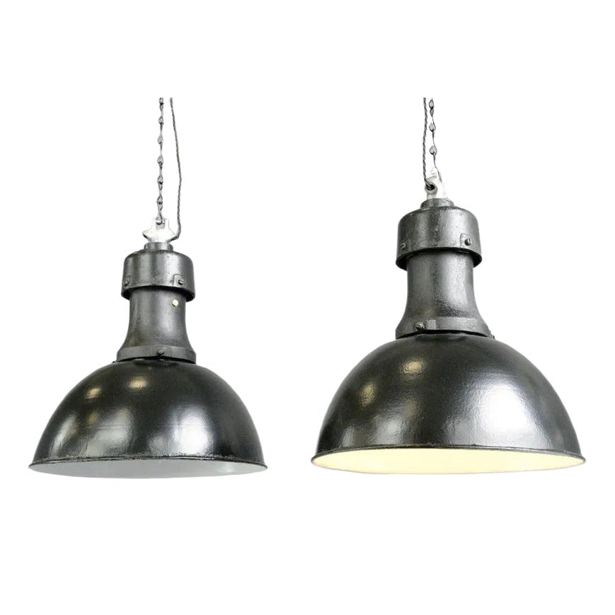 Industrial Factory Ceiling Lights from Rech, 1920s | Chairish