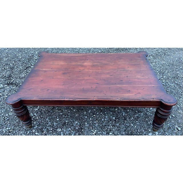 Solid Mahogany Rustic Carved Leg Coffee Table - Attributed to Milling ...