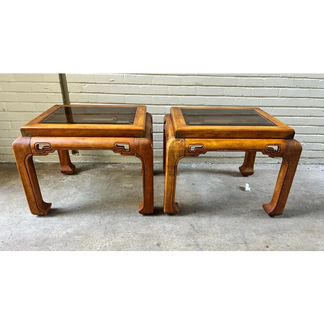 Late 20th Century Vintage Chinoiserie Chow Leg Ming Style Side Tables ...