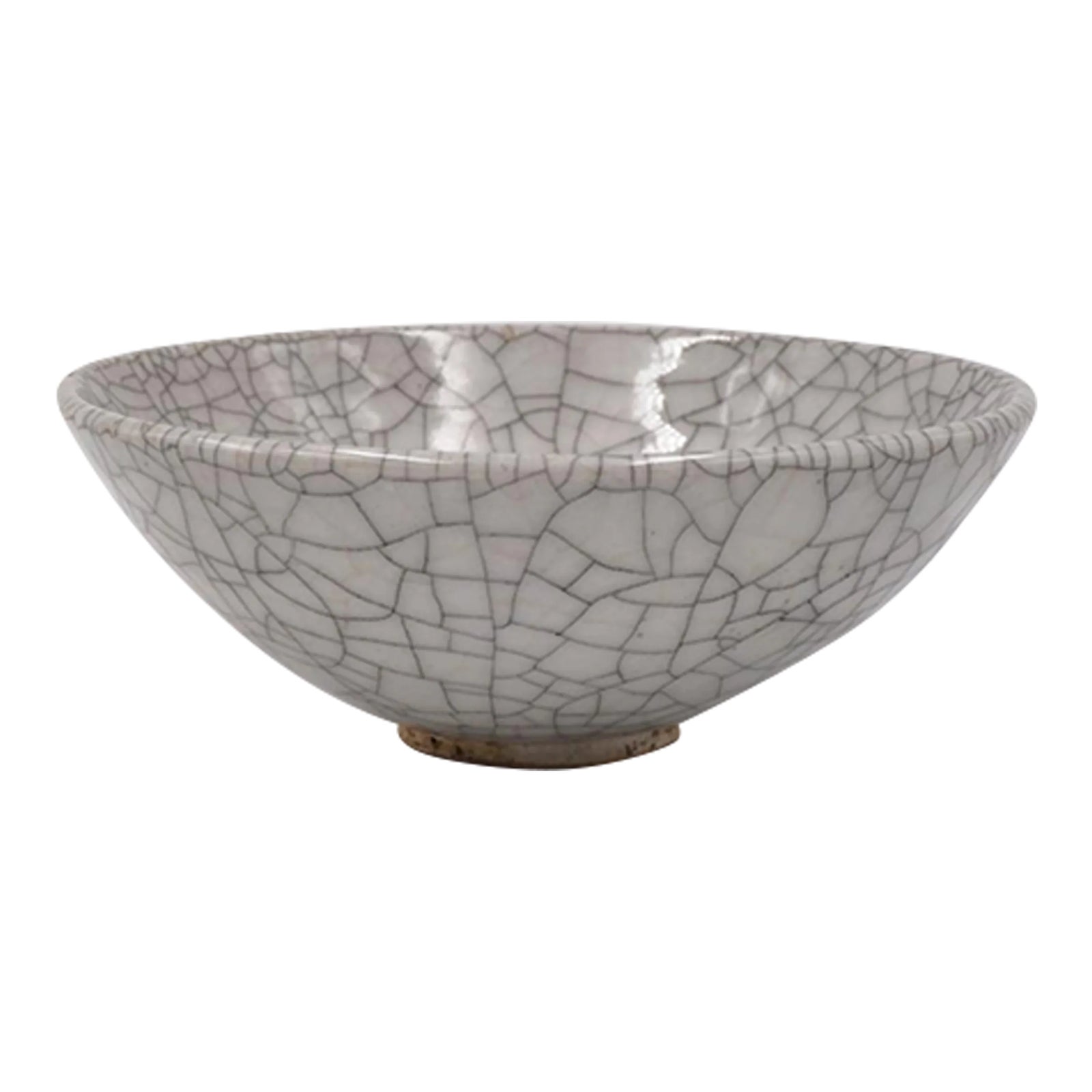 1959 Harding Black Crackle Glaze Bowl | Chairish