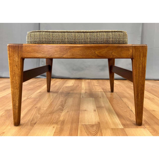 Jens Risom Walnut Ottoman | Chairish