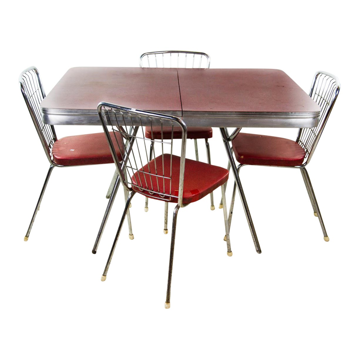 1950's Red Formica Dining Set | Chairish