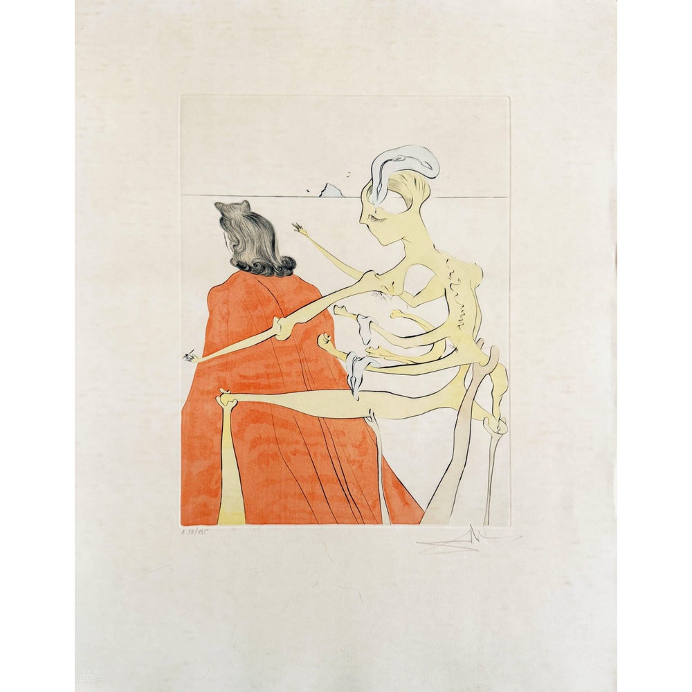 Salvador Dali, Gala's Godly Back, 1973, Drypoint Etching with Stencil ...