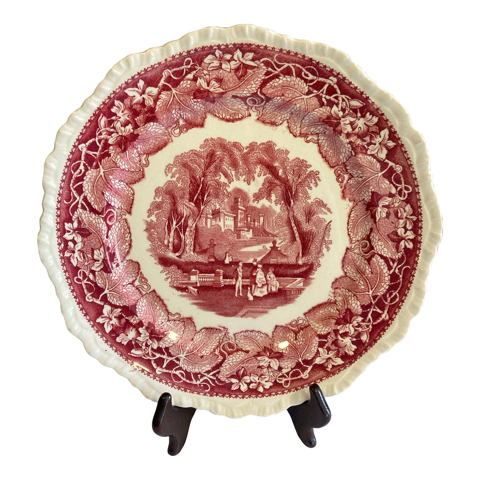 Vintage Mason’s English Ironstone Red Plate | Chairish