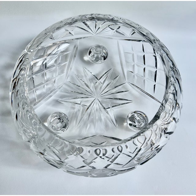 Vintage Larger Brilliant Footed Cut Crystal Vessel | Chairish