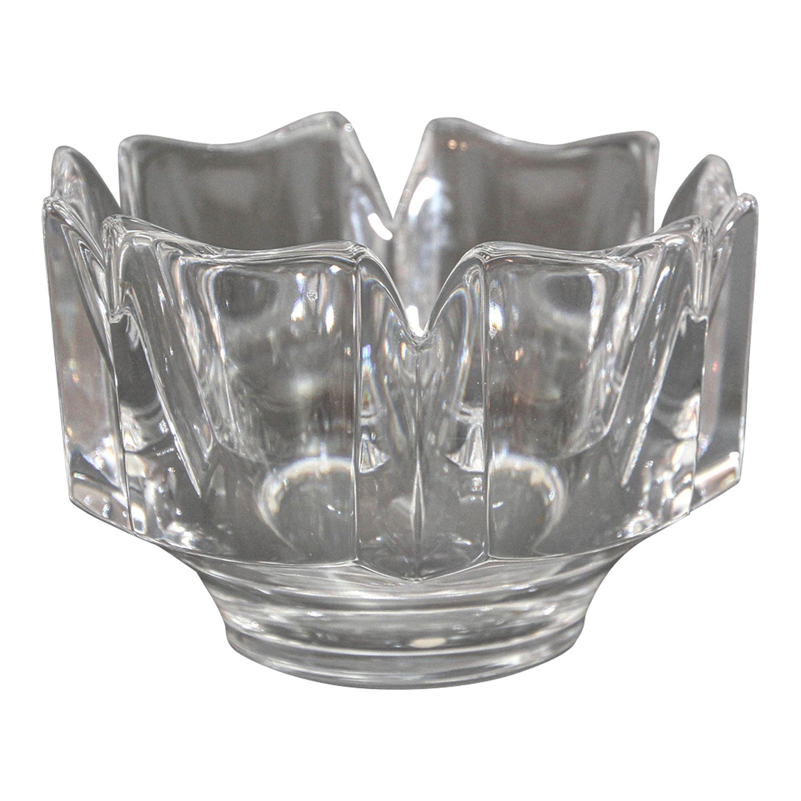 Lars Hellsten Orrefors Crystal Corona Bowl 1960s | Chairish