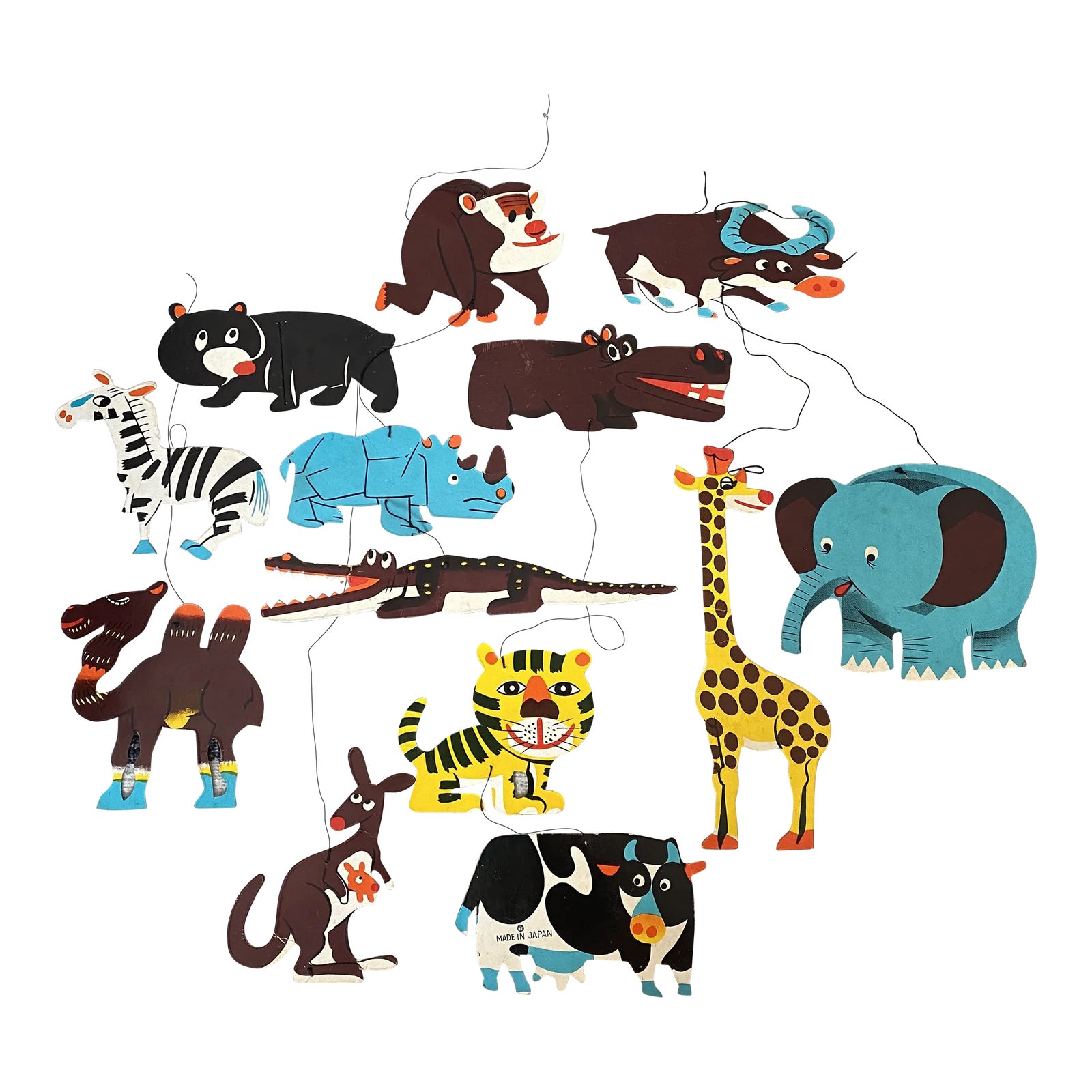 Vintage Mid 20th Century Deconstructed Animal Mobile | Chairish
