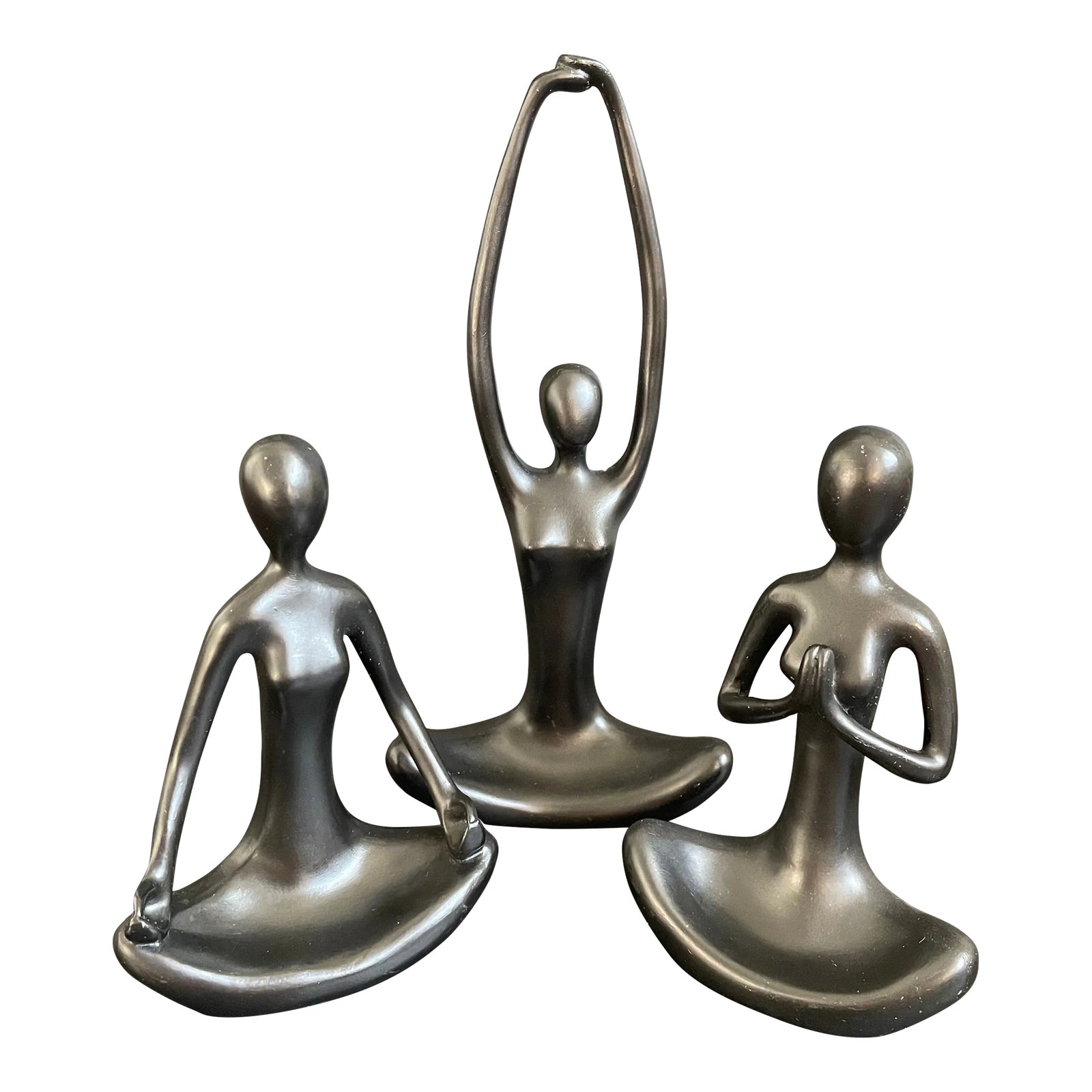 Abstract Modern Zen Figure Sculptures - Set of 3 | Chairish