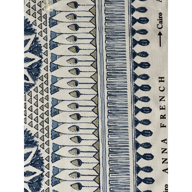 Anna French Af9624 Cairo Blue and White Fabric 2 1/2 Yards | Chairish
