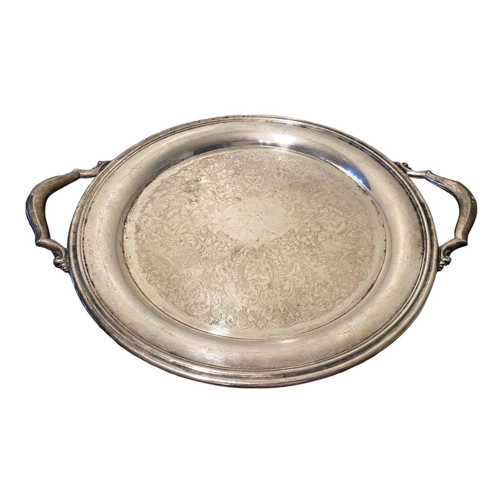 Vintage Oneida Classic Silver Plate Round Platter | Chairish