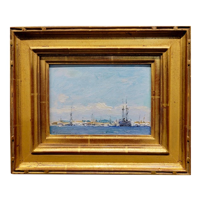 Frank Coburn - 1920s Los Angeles Harbor Scene - Impressionist Oil ...