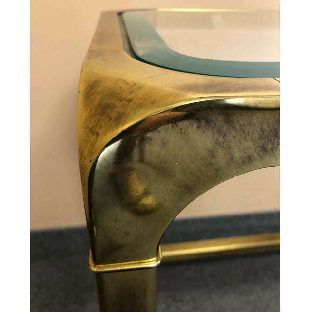 1960s Mastercraft Modern Curved Modern Brass Tube Console Table | Chairish