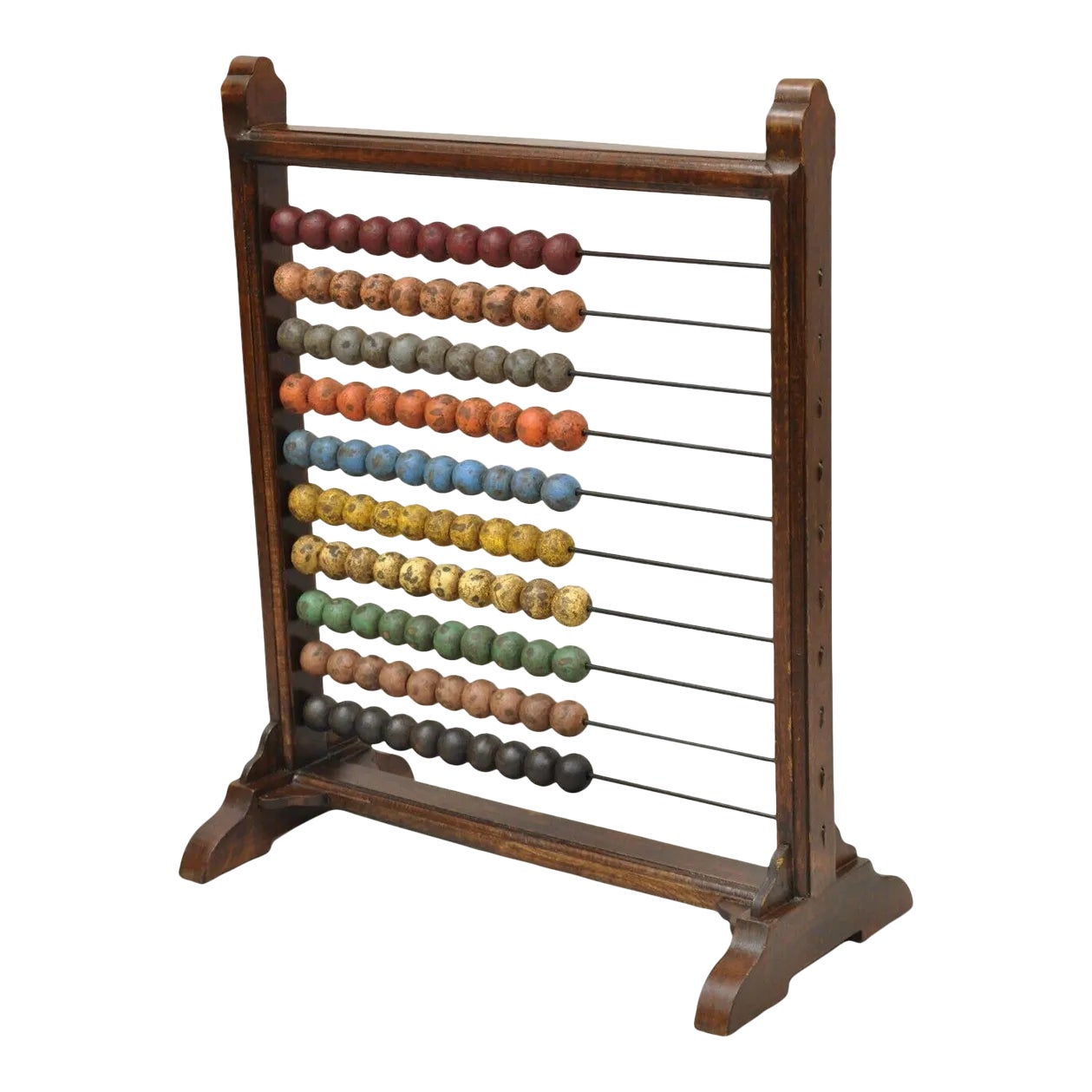 Large Vintage Mongolian Wooden Math Abacus With Painted Wooden Balls ...