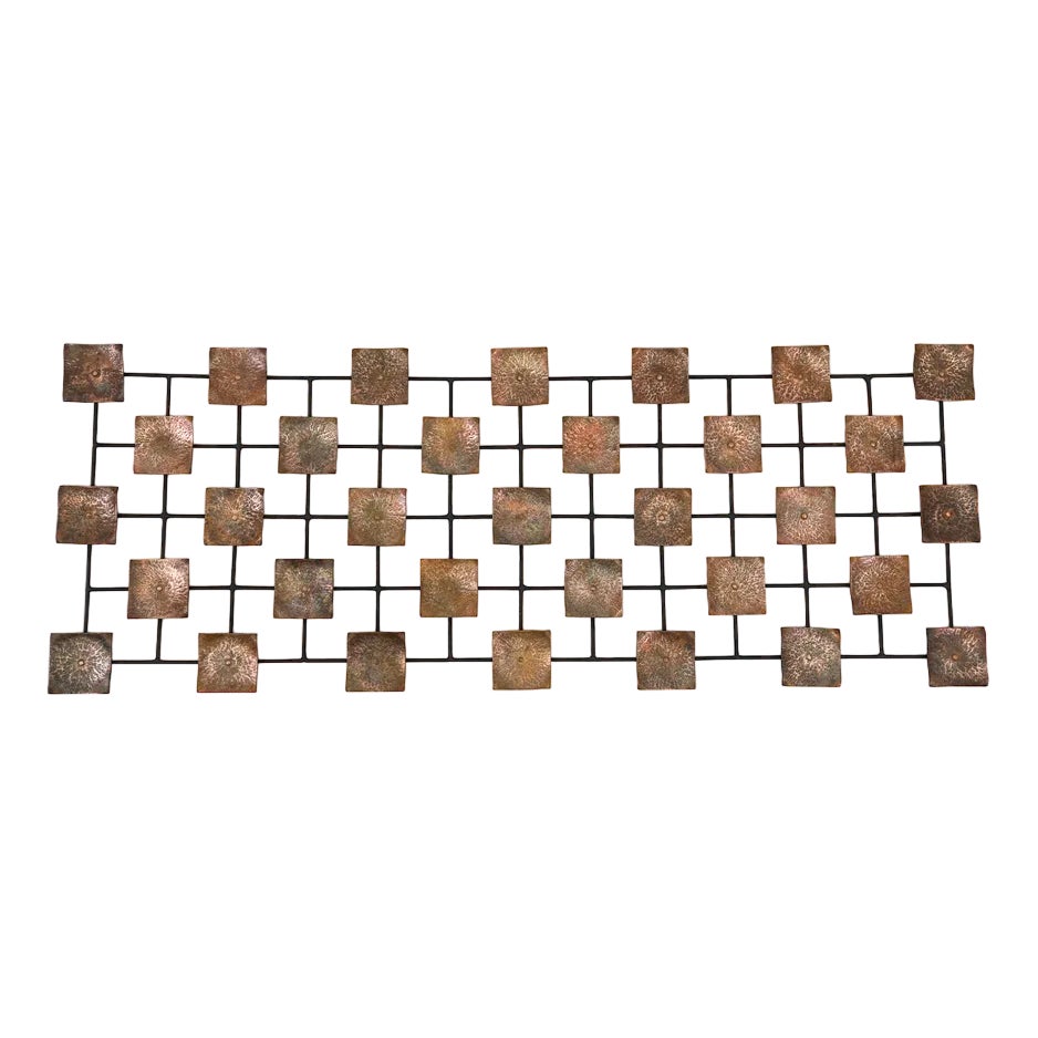 Copper Elements on Metal Lattice Frame, 1960s | Chairish