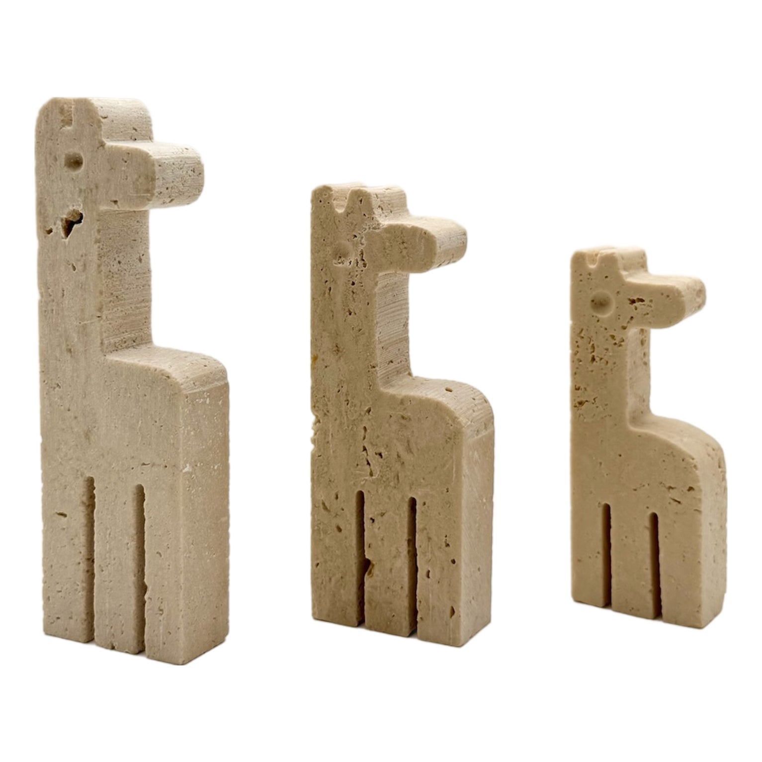 Vintage Italian Zoomorphic Sculptures in Travertine Stone, 1970s, Set ...