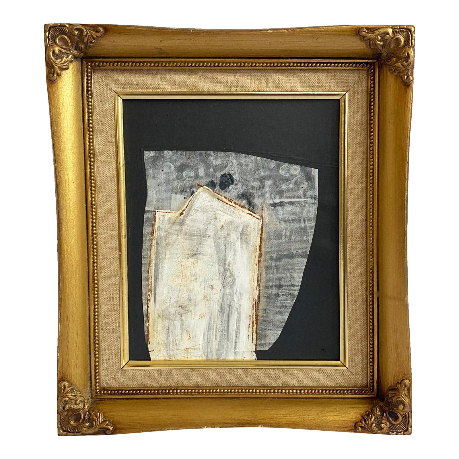 Original Abstract Painting in Vintage Frame, "Rapture" by Jts | Chairish