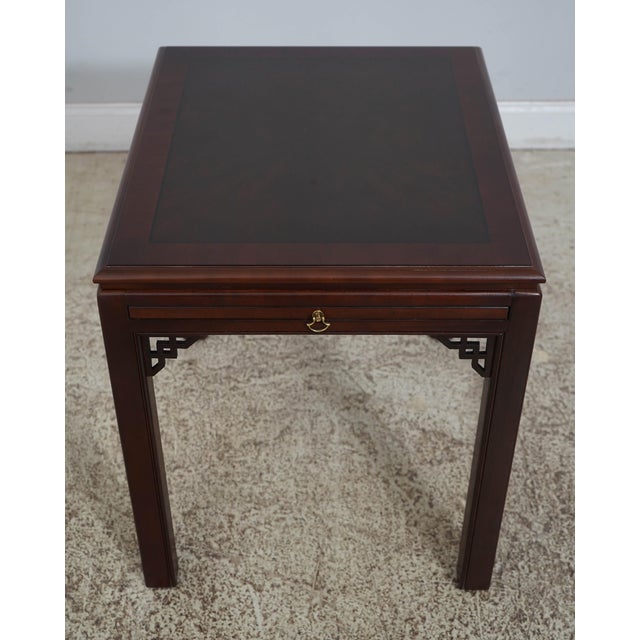 Pair Drexel Chippendale Mahogany Lamp Tables | Chairish