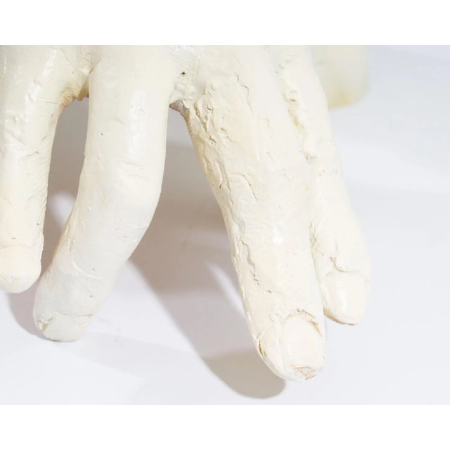 Paul Haskin Signed Plaster Sculpture of Hands | Chairish