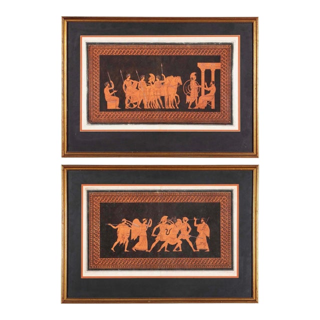 Pair of English 18th Century Sir William Hamilton Framed Greco-Roman ...