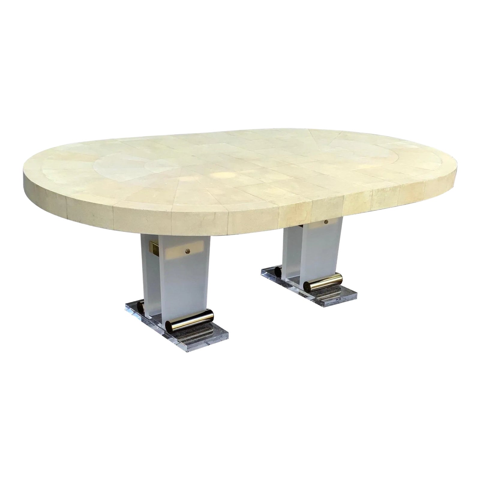 Ron Seff Shagreen and Lucite Dining Room Table | Chairish