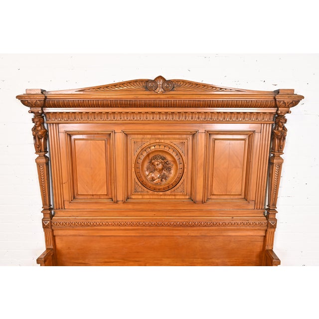 1890s Antique Victorian Attributed to Horner Carved Walnut Full Size ...
