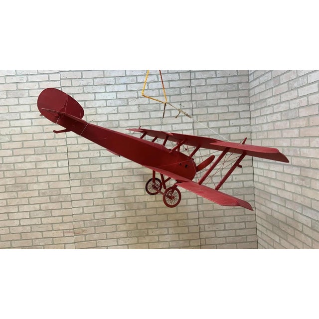 Vintage Red Airplane Hanging Model | Chairish
