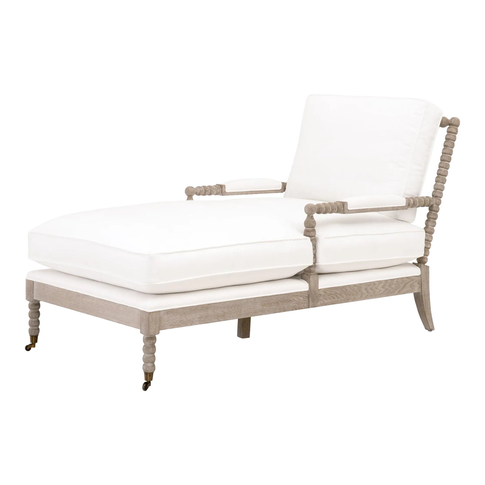 Rouleau Chaise Lounge, LiveSmart Peyton-Pearl | Chairish