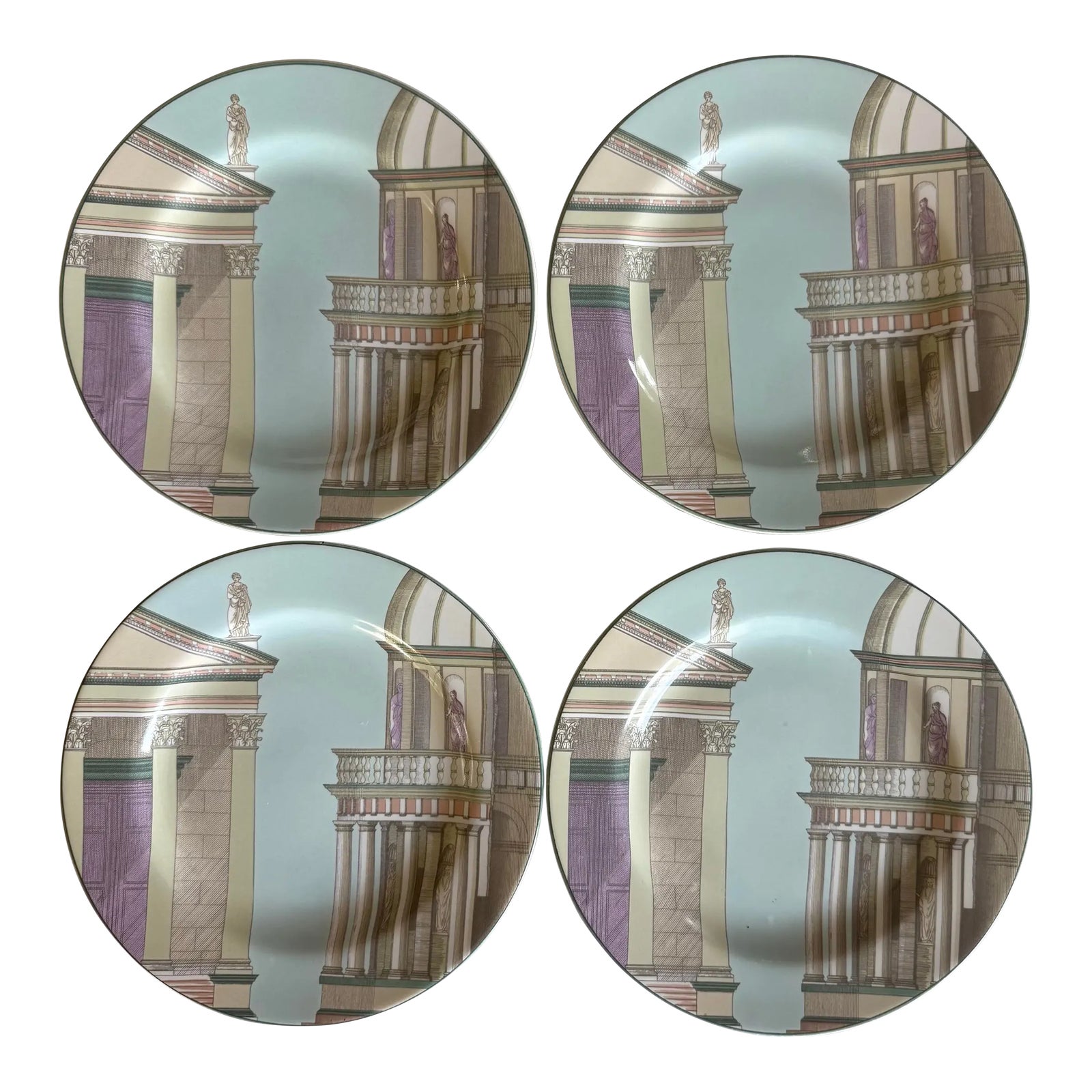Set of 4 Vintage Fitz and Floyd Omnibus Small Plates | Chairish