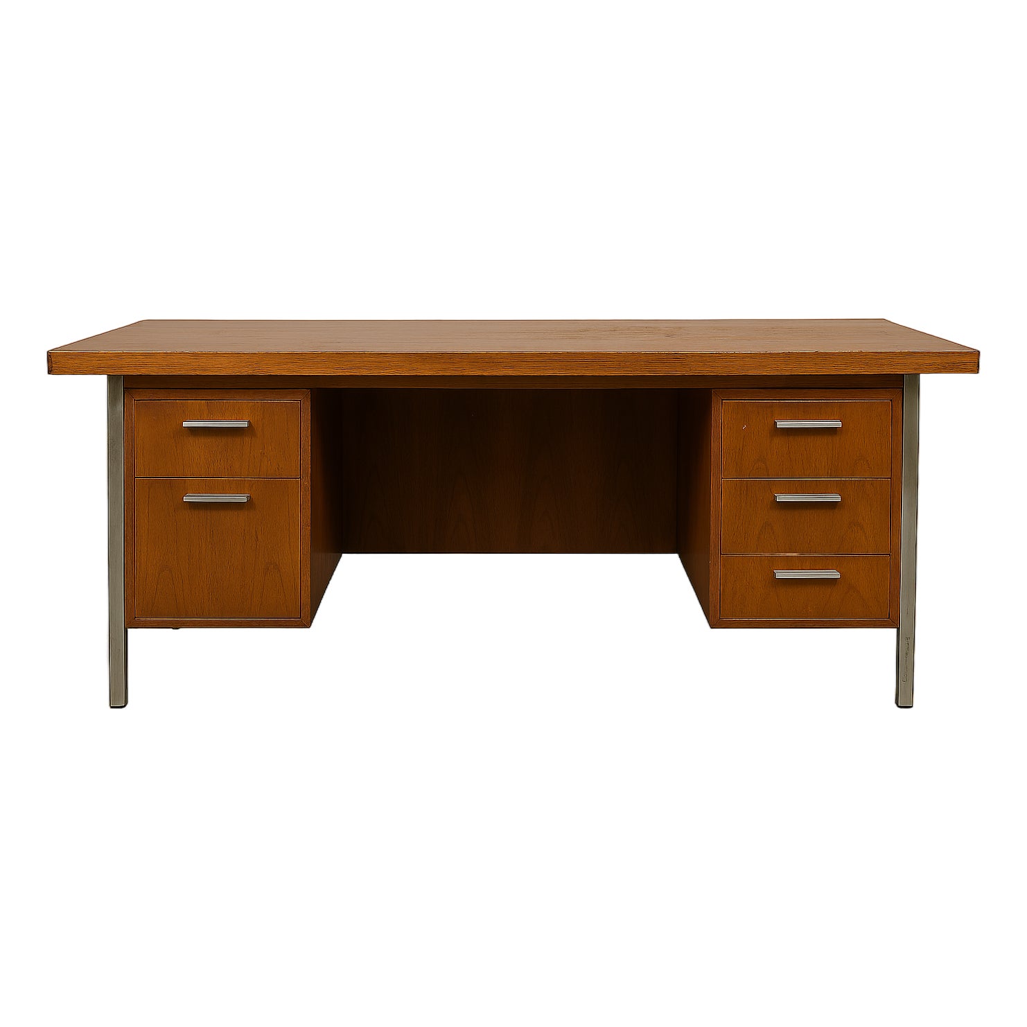 Vintage Solid Wood Desk – Mid-Century Modern Executive Style | Chairish