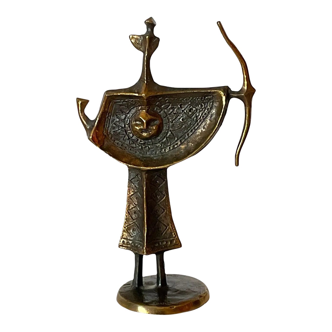 Pap Zoltán “The Archer” Hungarian Mid Century Marked Bronze Brutalist ...