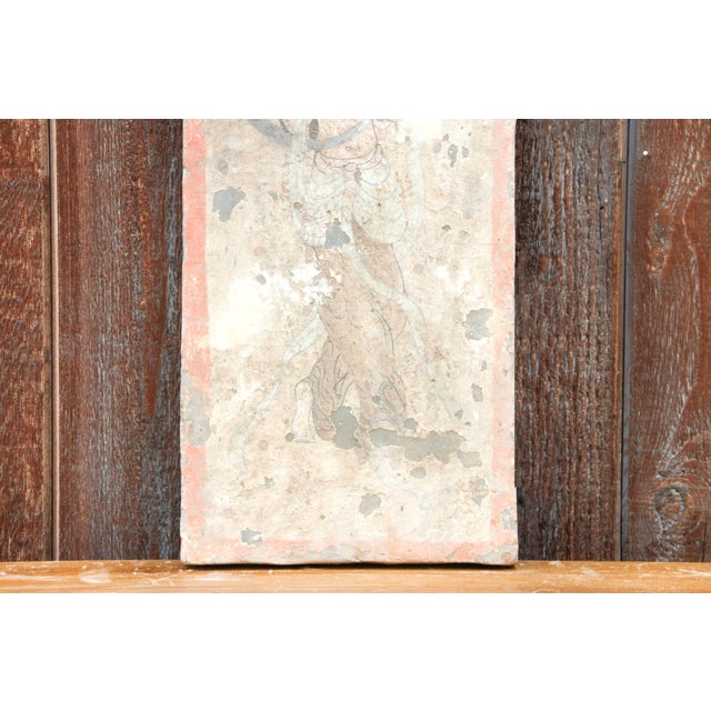 Hand-Painted Liao Dynasty Style Mural Tile | Chairish