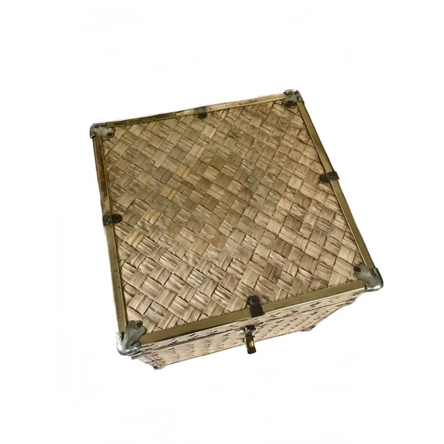 1970s Mid Century Woven Rattan Trunk | Chairish