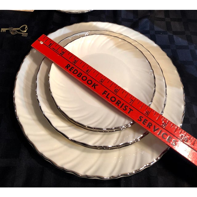 Lenox Weatherly Swirled Dish Platinum Rim Edge Dishes - Set of 10 ...