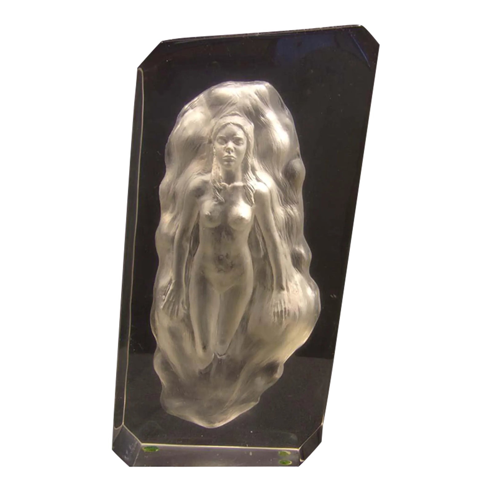 David Parvin"Emergence"Yellow Clear Lucite Acrylic Sculpture Woman Hand ...