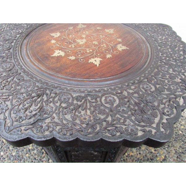 Antique Anglo Indian Carved Hardwod Table | Chairish