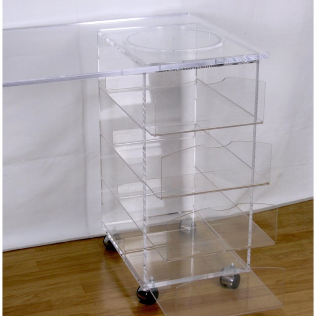 Late 20th Century Modern Transparent Lucite Desk With Adjustable Drawer ...