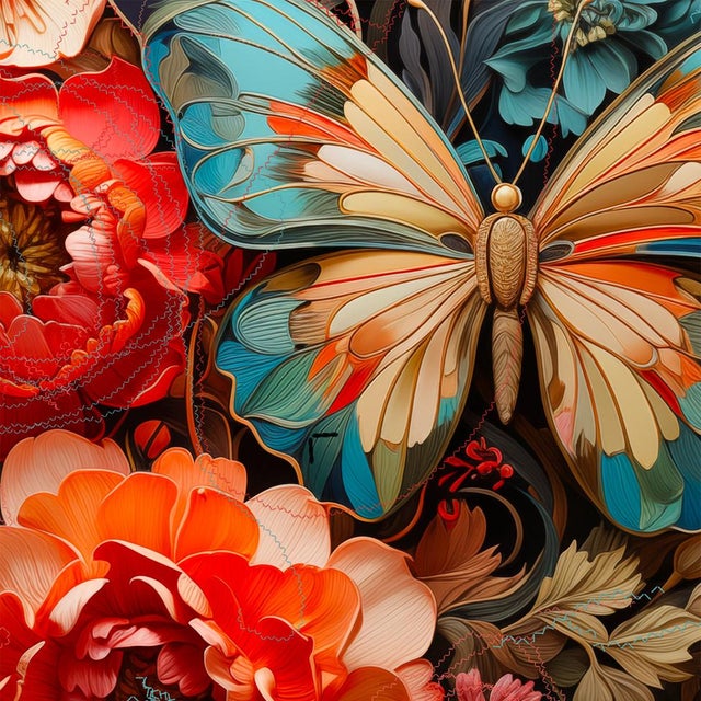 Scott Runkel "Butterfly Hope: Echoes of Serenity" Realist Blue, Orange ...