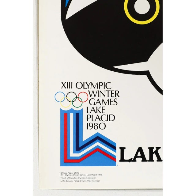 1980 Original Vintage Lake Placid Winter Olympics Poster, Raccoon ...