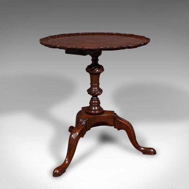 1850's Antique Pie Crust Side Table | Chairish