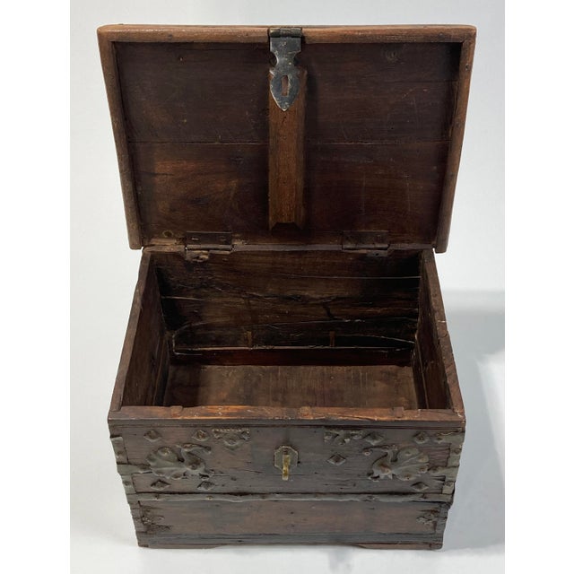 Antique Late 19th C Primitive Wood Strong Box | Chairish