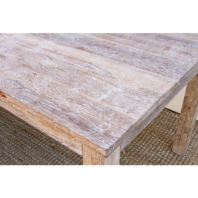 Whitewash Rustic Parson 7’ Dining Table | Chairish