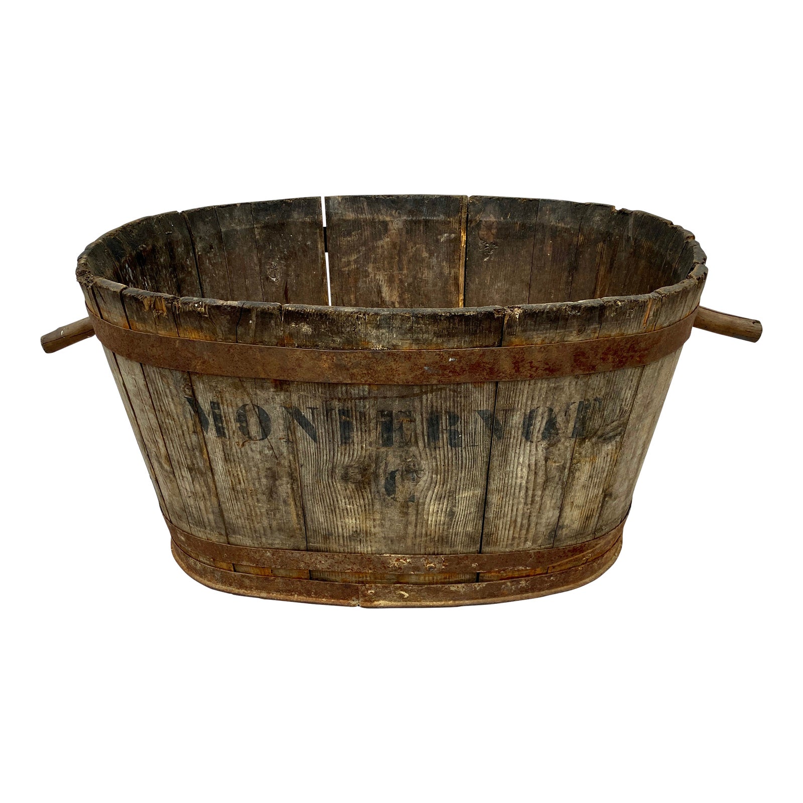 19th C French Oakwood Grape Harvest Bucket From Burgundy | Chairish
